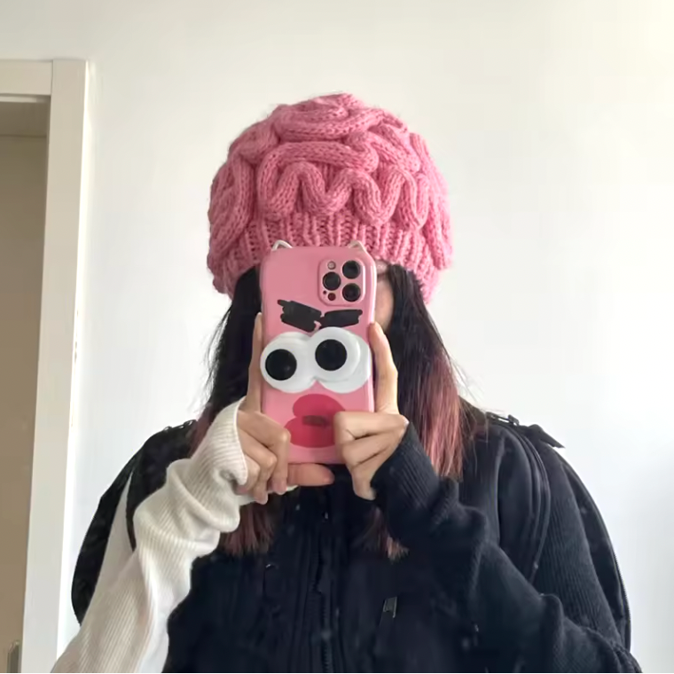 Creative Brain Design Knitted Beanie Hat – UNIQUE RANDOM PARADISE 🌺